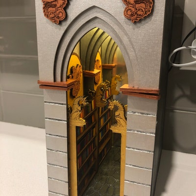 Wizards Library Book Nook Complete Kit With Glue and USB Lights and ...