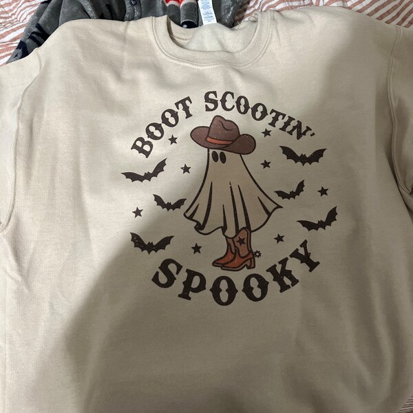 Boot Scootin Spooky Ghost Halloween Design, Ready to Press Sublimation ...