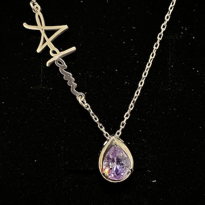 Handmade Alexandrite Birthstone Necklace, Personalized June Birthstone ...