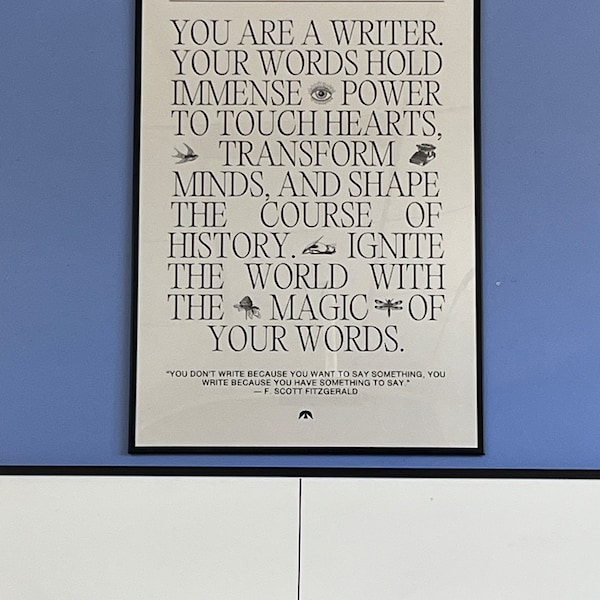 Writer Motivation Poster: Inspirational Creative Writing Manifesto Wall ...