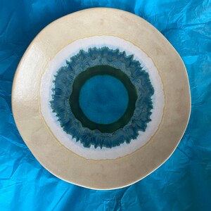 Unique Wall Clock, Blue Art, Ceramic Clock, Blue Home Decor, Pottery ...