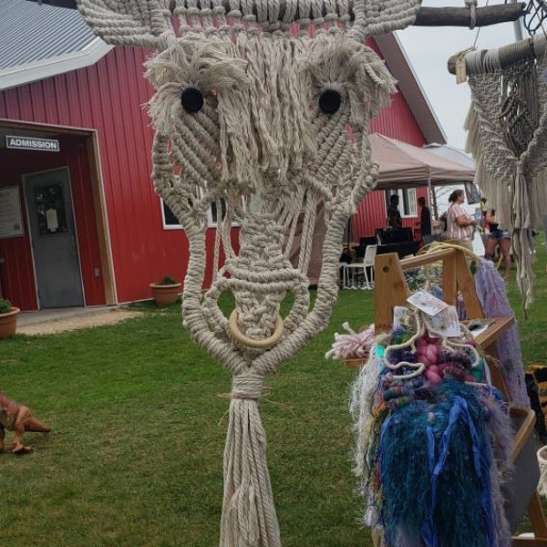 DIY Macrame Cow, Macrame Tutorial Pattern in ENGLISH, Macrame Highland ...