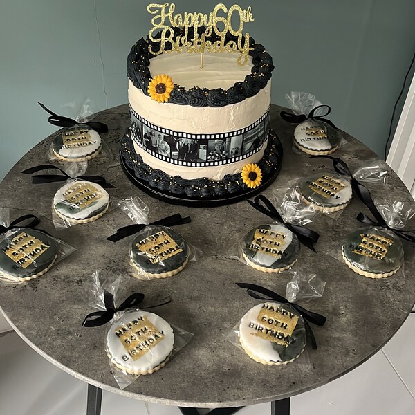 3 or 4 Blank Strips Camera Film Reel Edible Icing Cake Wrap Topper ...