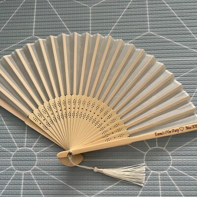 Engraved Personalised Hand Fans Pack of 10 Wedding Favour Party ...