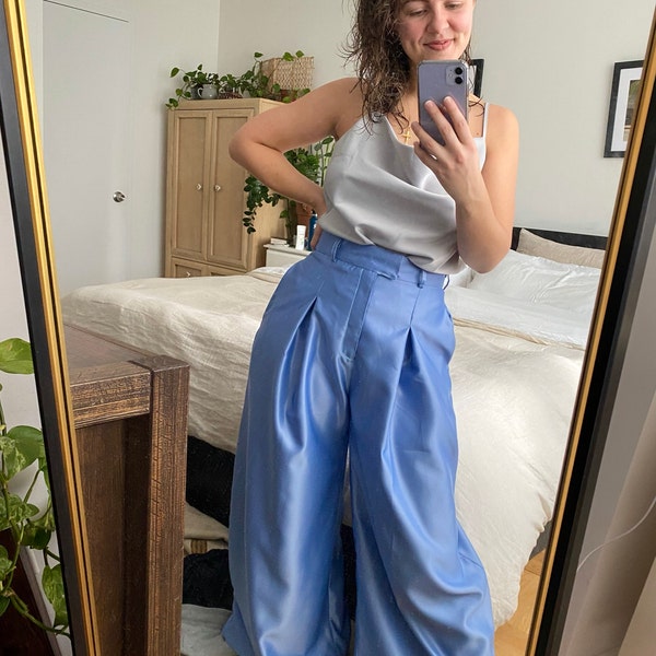 Wide Leg Pleated Pants Ultra High Waisted Digital PDF Sewing Pattern ...