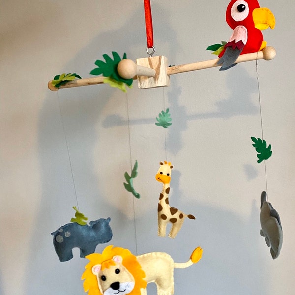 Felt Animals Safari Baby Mobile Pattern Felt Pattern Safari Plush ...