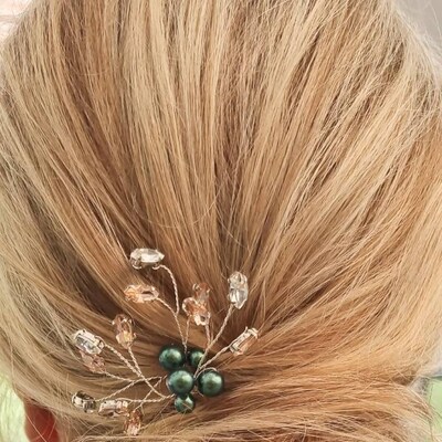 Light Blue Bridal Rhinestone Hair Pin Hair Accessories - Etsy