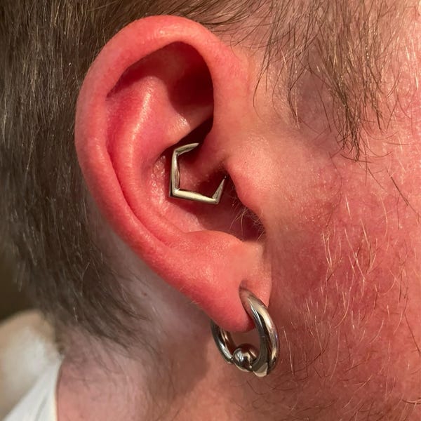 16G TITANIUM Moon Daith Ring/cartilage Earring/rook Earring/daith ...