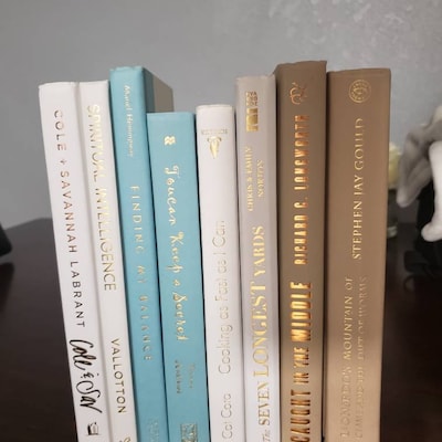 Turquoise & White Set of Hardcover Books for Home Decor Teal Home ...