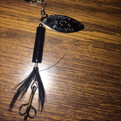 Fishing Lure Key Chain Personalized Customized and Hand Stamped - Etsy