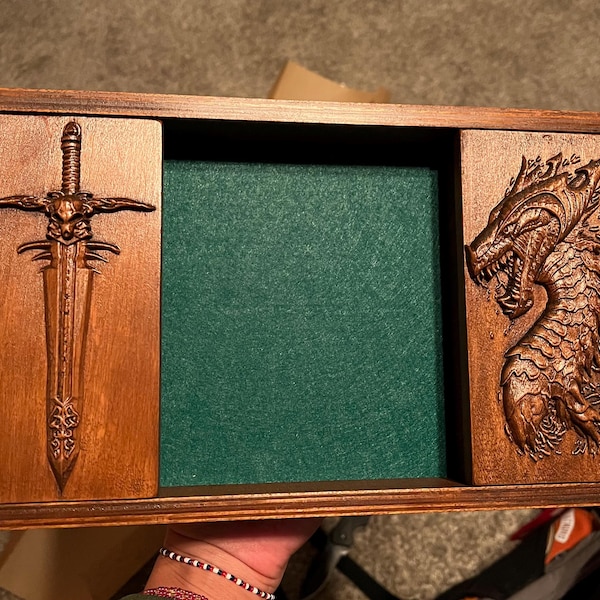 Custom Dnd Dice Box, Dnd Rolling Tray, Personalized Name Engraving ...