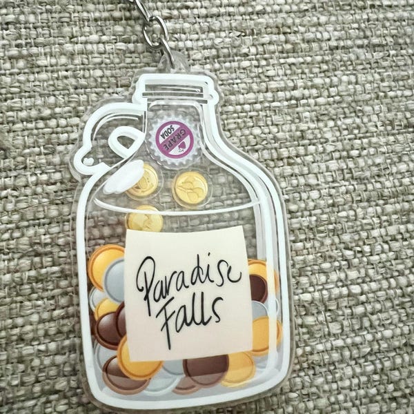 Paradise Falls Shaker Jar See Through Acrylic Keychain/ Pixar up Disney ...