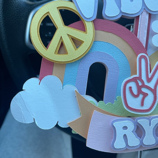 Groovy Cake Topper, Hippie Cake Topper, Groovy Birthday Party, Five is ...