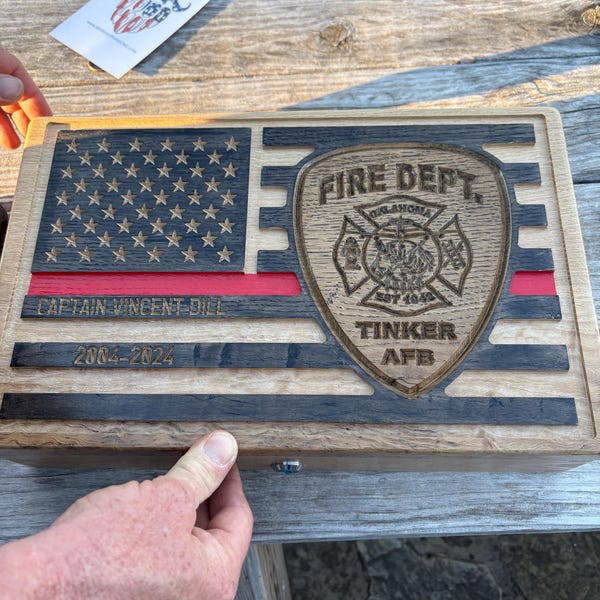 Personalized Firefighter Keepsake Box | Firefighter Retirement Gift ...