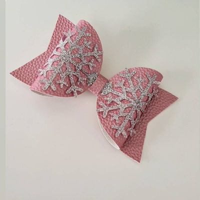 Christmas Snowflake Bow Template, Lace Bow SVG, Frozen Hair Bow PDF ...