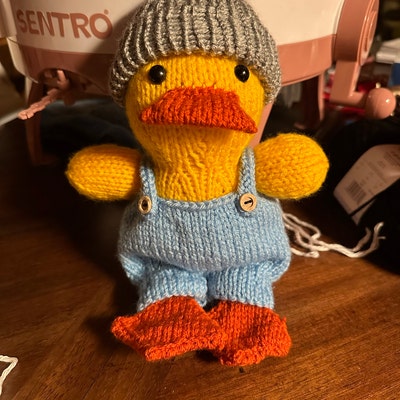 Darwin Duck Wearing Dungarees and a Flatcap Knitting Pattern ...