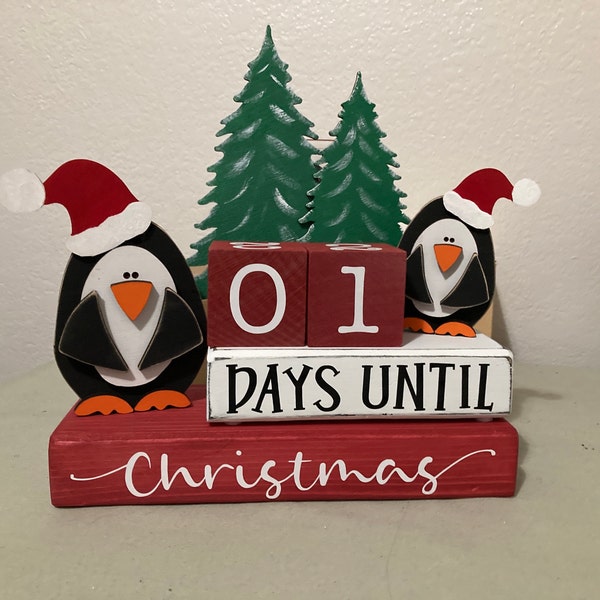 25 Days Until Christmas Countdown, Wooden Countdown Cubes, - Etsy