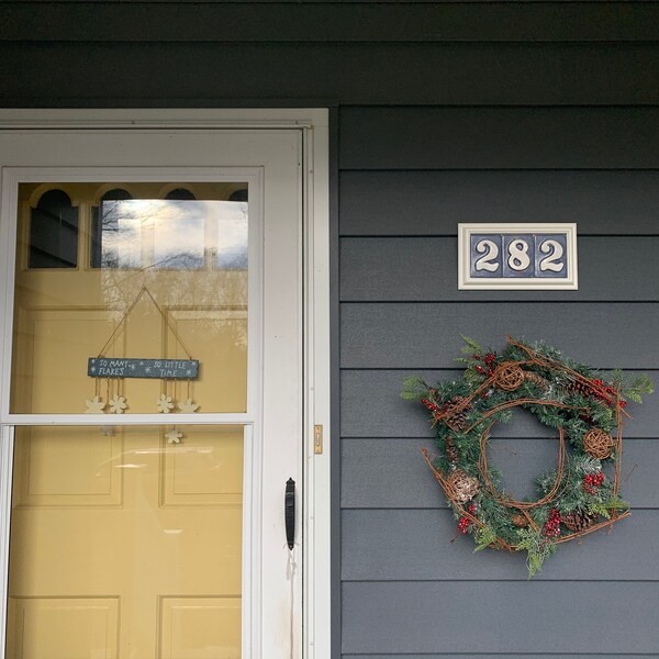 Three Number Address Sign Plaque. Handmade Tile With Many Color Options ...