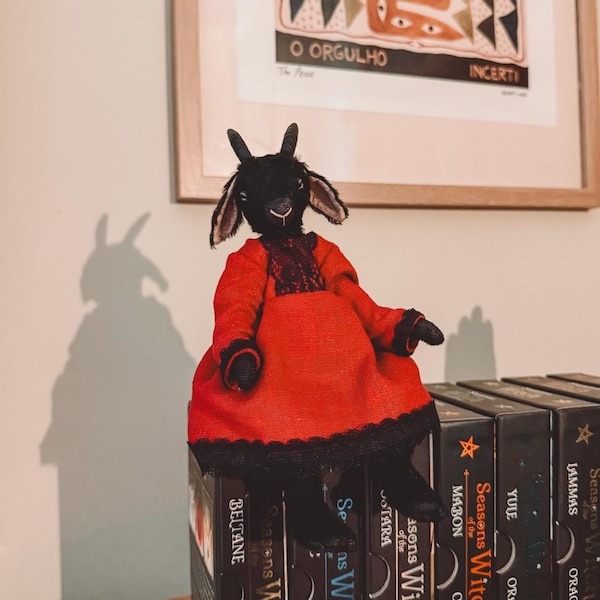 Black Goat, Teddy Goat, Goat Art Doll, Plush Goat, Stuffed Animals ...