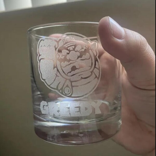 Mario Mushroom Glass Nintendo Mario Inspired Whiskey Glass Personalized ...