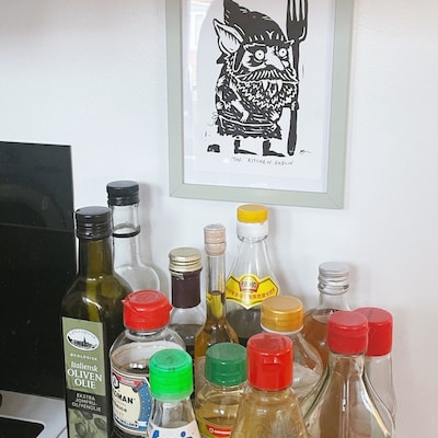 The Kitchen Goblin, Goblin Print, Kitchen Print, Weird Wall Art, Occult ...