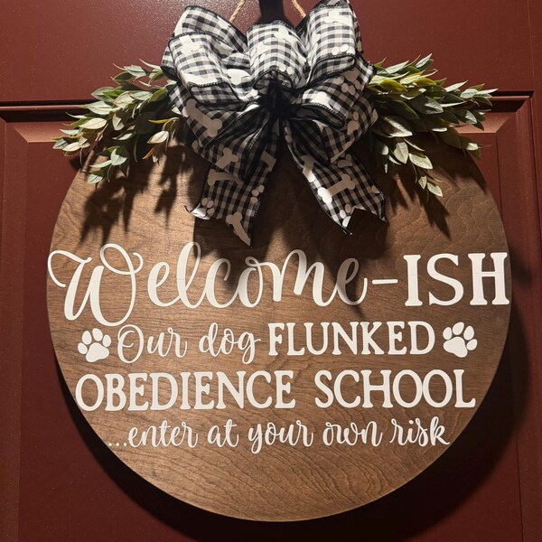 Front Door Decor | Crazy Dogs Sign | Front Door Wreath | Funny Dog Sign ...