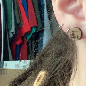 Wooden Dangle Earrings, Slope Spruce Tree, Laser Cut, Jewelry, Gift for ...