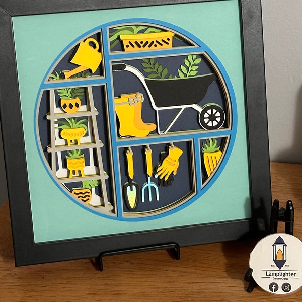 3D SVG Gardening Shadow Box SVG Spring Garden With Leaves and Flowers ...