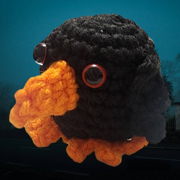 Low Sew Mini Crow Crochet Pattern , Amigurumi Small Cute Raven Crochet ...