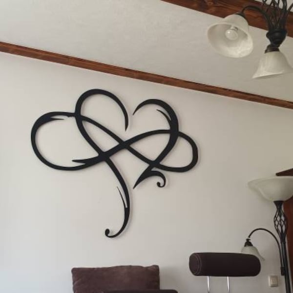Infinity Heart Metal Wall Decor, Infinity Love, Metal Wall Art ...