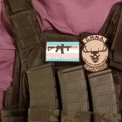 AR-15 Defend Equality Trans Pride Flag and Rifle PVC Patch With Hook ...