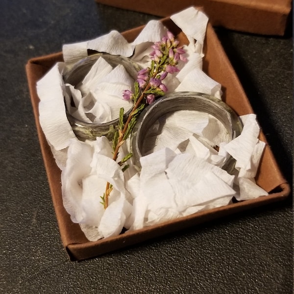 Lichen Wooden Winter Ring, Wood Forest Ring, Nature Moss Wedding Rings ...