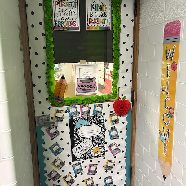 School Daisy Bulletin Board | Welcome Pencil Door | Composition ...