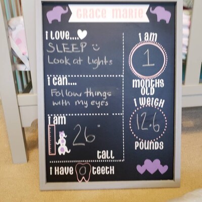 Custom Baby Milestone Chalkboard - Etsy
