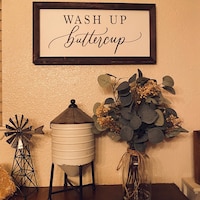 Wash up Buttercup Bathroom Sign, Wash up Sign, Signs for Bathroom ...