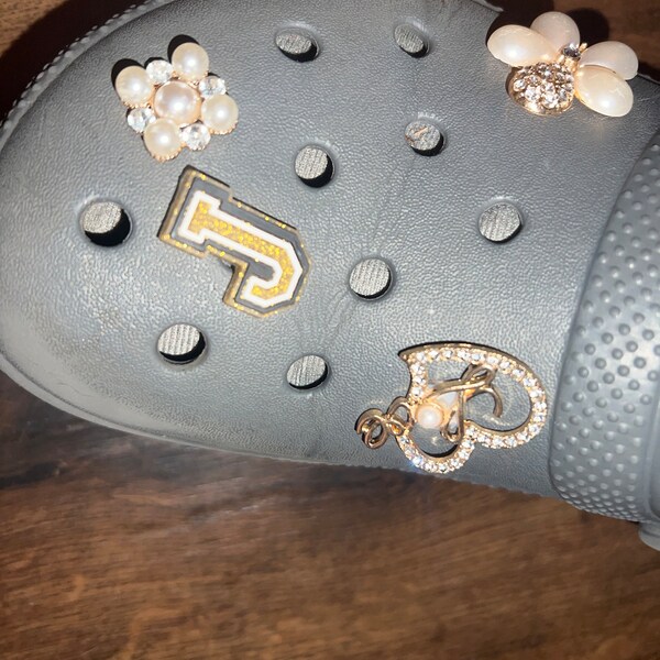 Gold Alphabet Letter Croc Charm - Etsy