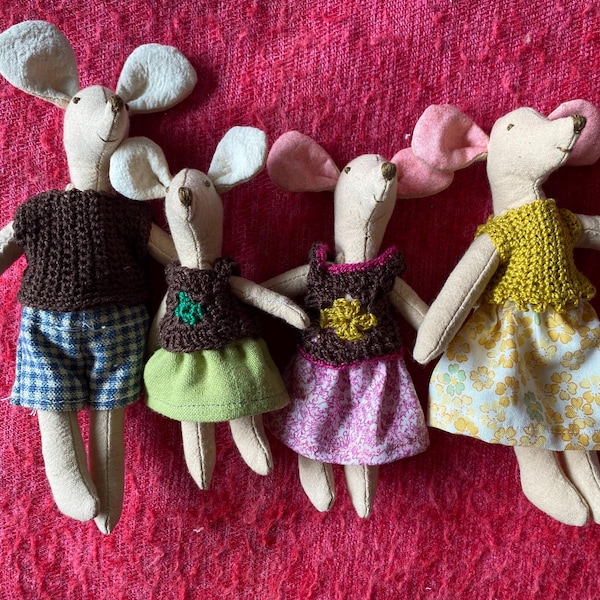 DIY Mini Mouse Family Dollhouse Toy Sewing Pattern | Cute Kawaii Scandi ...