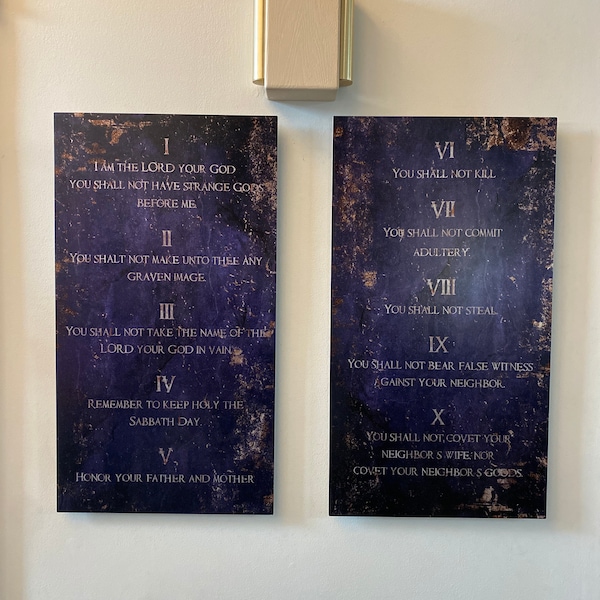 Ten Commandments Wall Art, Metal Scripture Art, the Ten Commandments on ...