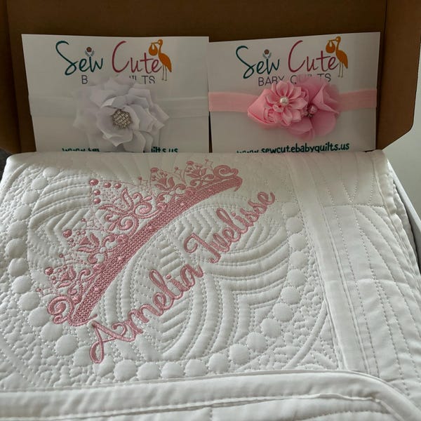 Heirloom Baby Quilt, Victorian Scroll Monogrammed Personalized Baby ...