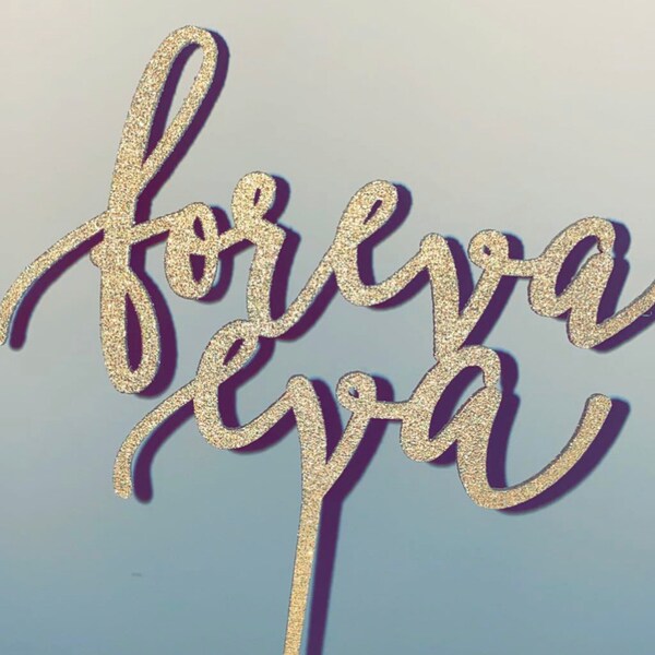 Gold "foreva Eva" Wedding Cake Topper - Forever Ever Cake Toppers ...