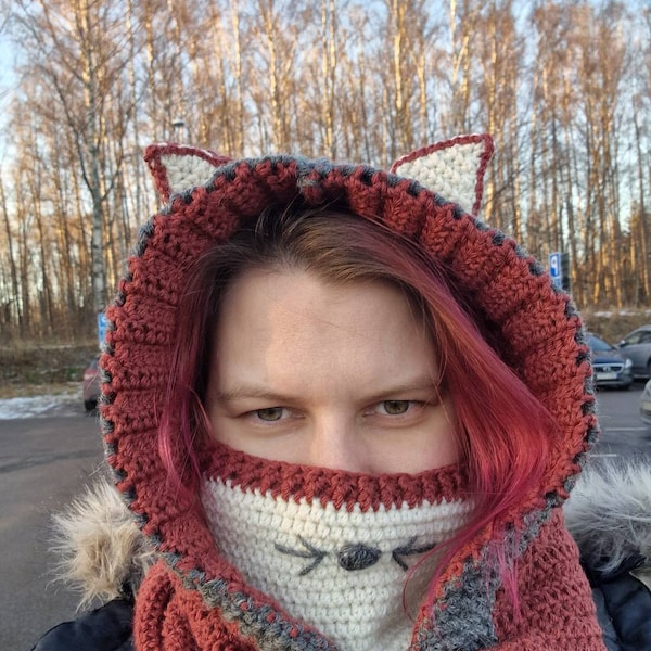 Fox Hooded Cowl CROCHET PATTERN Fox Snood Crochet Pattern (baby ...