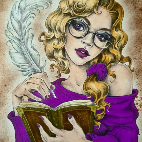 Dear Diary Coloring Page Grayscale Illustration Instant Download ...