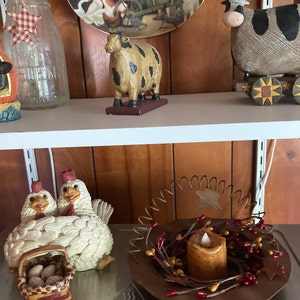 PRIMITIVE PIP BERRY Candle Rings Country Decor Small | Etsy