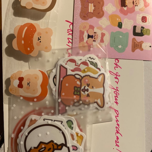 Random Cute Kawaii Sticker Flake Grab Bag (10 Stickers) - Etsy