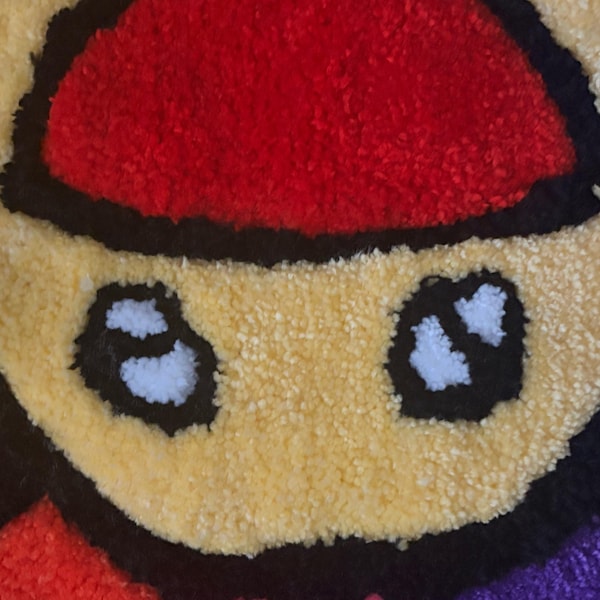 Purple Sleepy Tufted Rug Game Character Cute Rug Handmade Fluffy Rug - Etsy