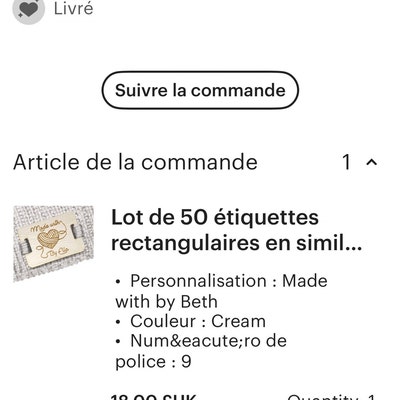 Personalised Set of 50 Cream 28x18mm Faux Leather Labels Rectangle ...