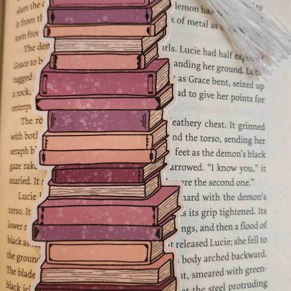 Bookmark Book Tracker, Book Stack, Double Sided, 34 Books to Fill per ...