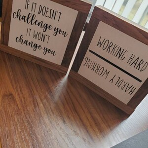 Flippable Desk Sign, Working Hard Quote, Hardly Working Sign, Funny ...
