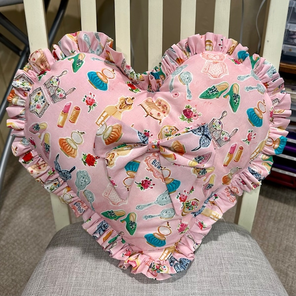Ruffle Heart Cushion Sewing Pattern PDF Digital Download Throw Pillow ...