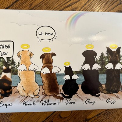 Custom Dog Portrait Digital File Print Dog Memorial Wall Art ...